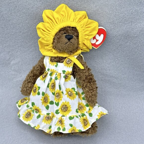 Ty | Toys | Fuzzy Brown Bear Attic Treasures Susannah Daisy Dress ...